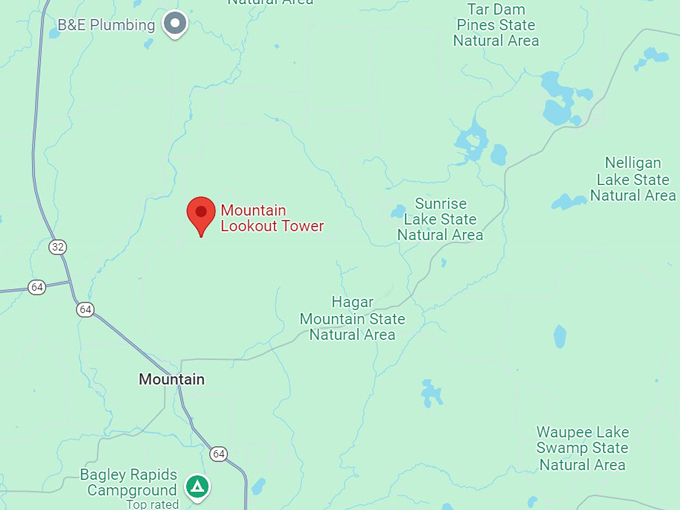 the mountain fire lookout tower 10 map