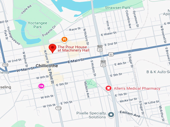 the pour house at machinery hall map