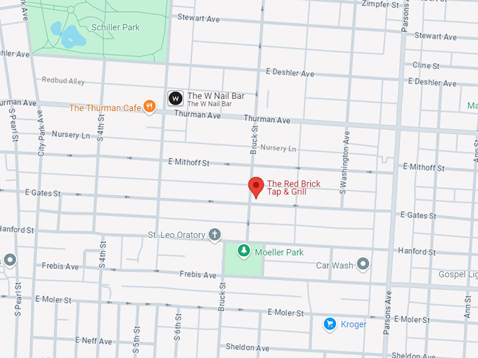 the red brick tap & grill 10 map