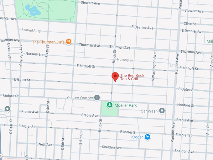 the red brick tap & grill 10 map