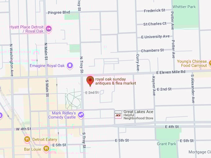 the royal oak antique and collectible market 10 map