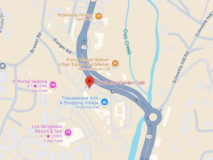 the secret garden cafe 10 map