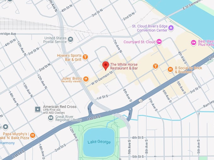 the white horse restaurant & bar 10 map