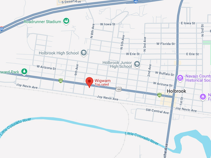 the wigwam motel in holbrook, arizona 10 map