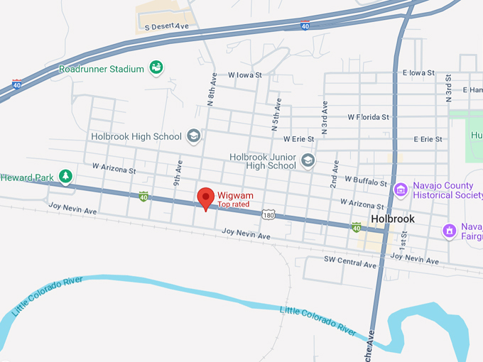 the wigwam motel in holbrook, arizona 10 map