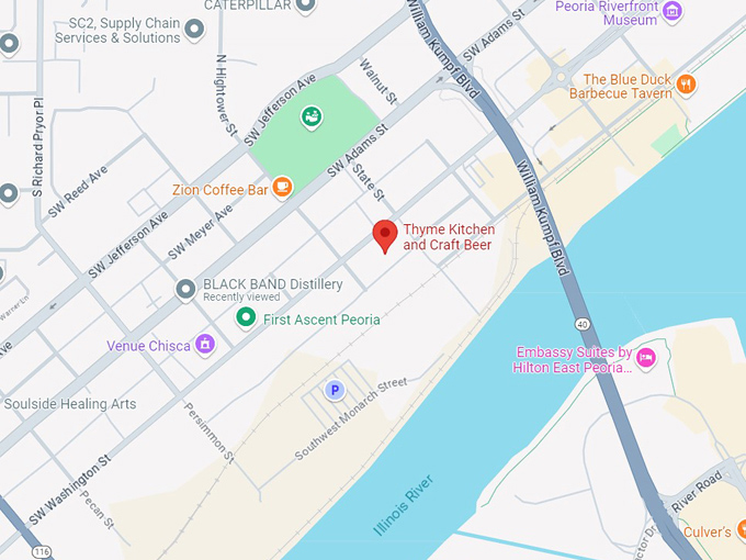 thyme kitchen & craft beer 10 map