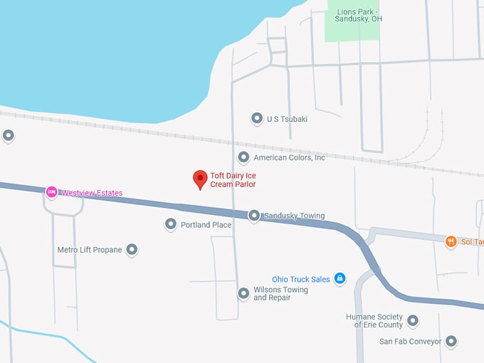 toft's ice cream parlor 10 map