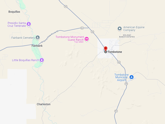 tombstone, arizona 10 map