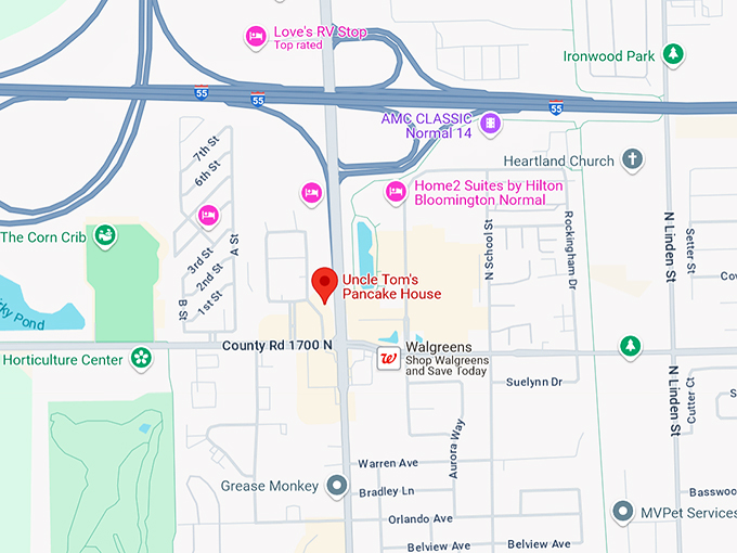 uncle tom's pancake house 10 map