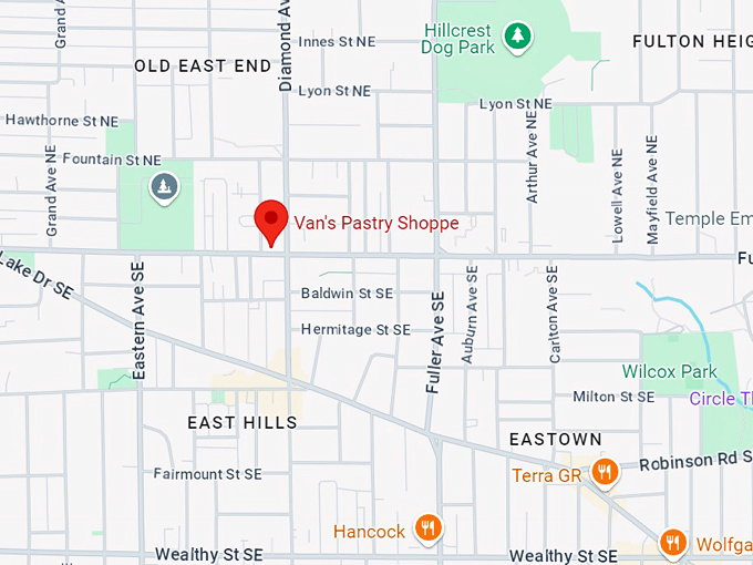 van's pastry shoppe 10 map