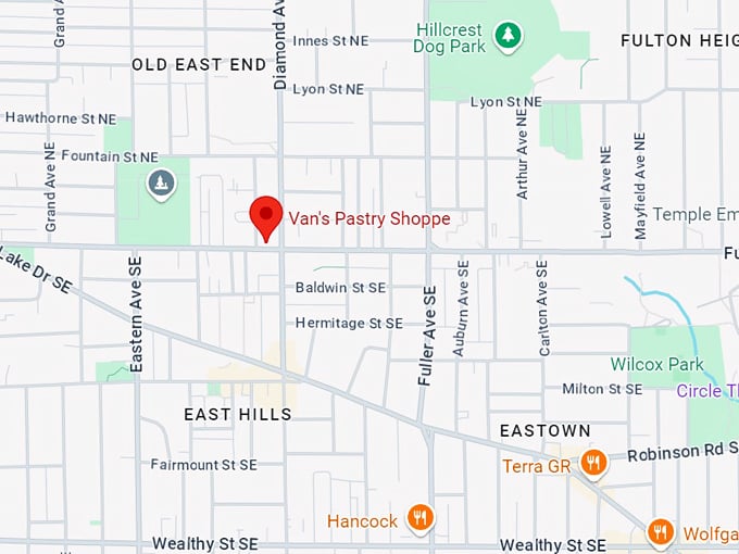 van's pastry shoppe 10 map