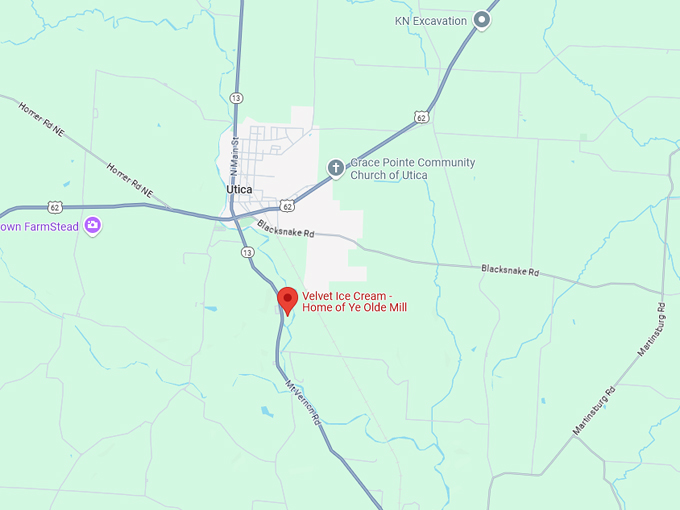 velvet ice cream company 10 map