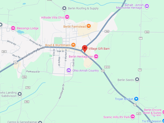 village gift barn map