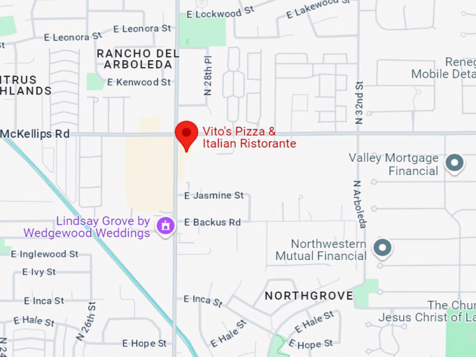 vito's pizza & italian ristorante 10 map