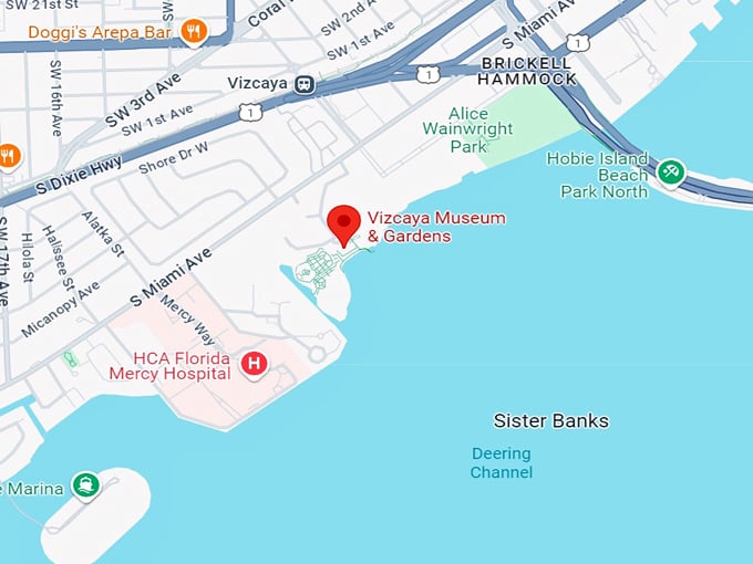 vizcaya museum & gardens 10 map