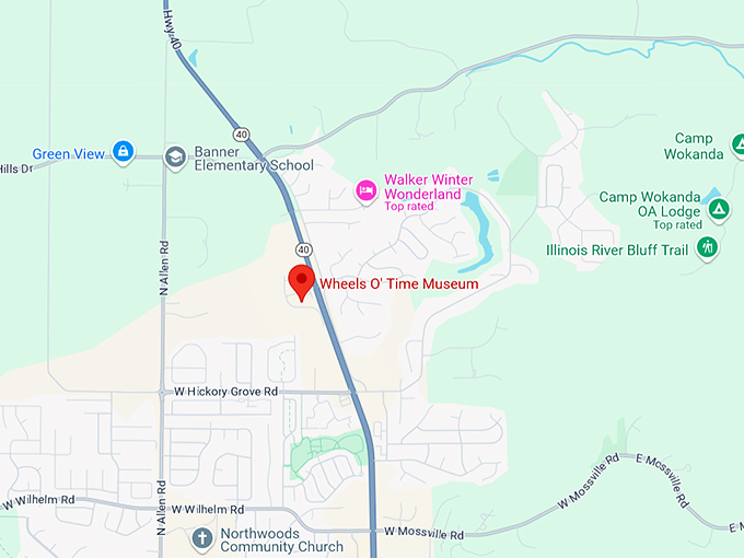 wheels o' time museum map