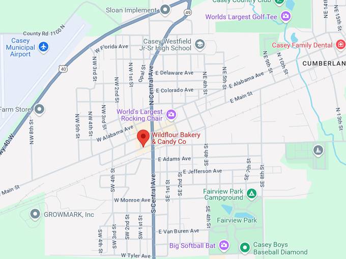 wildflour bakery & candy co. casey, il map