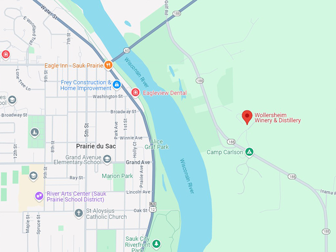 wollersheim winery & distillery 11 map