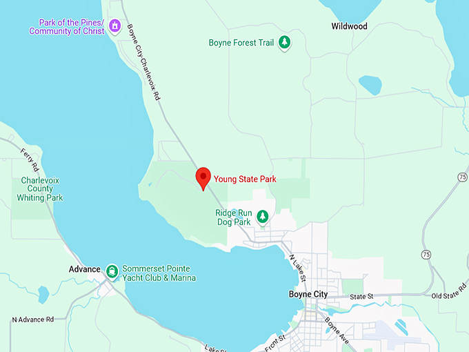 young state park 10 map