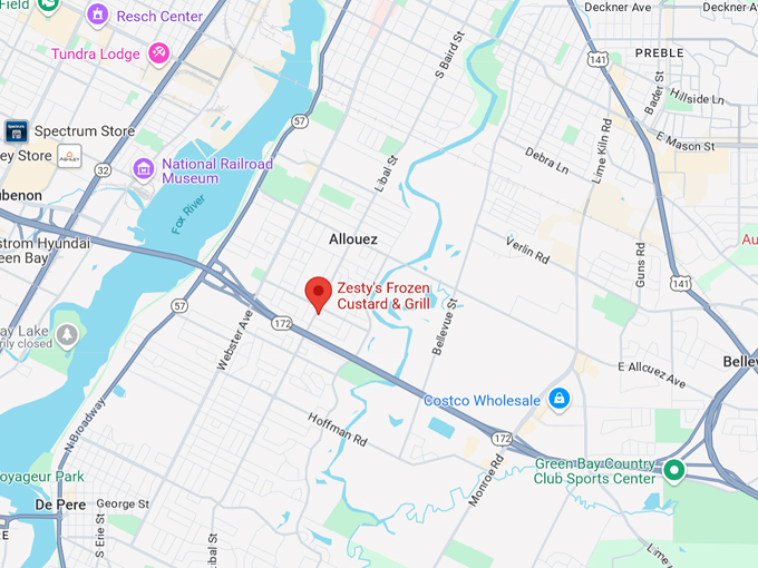 zesty's frozen custard & grill 10 map