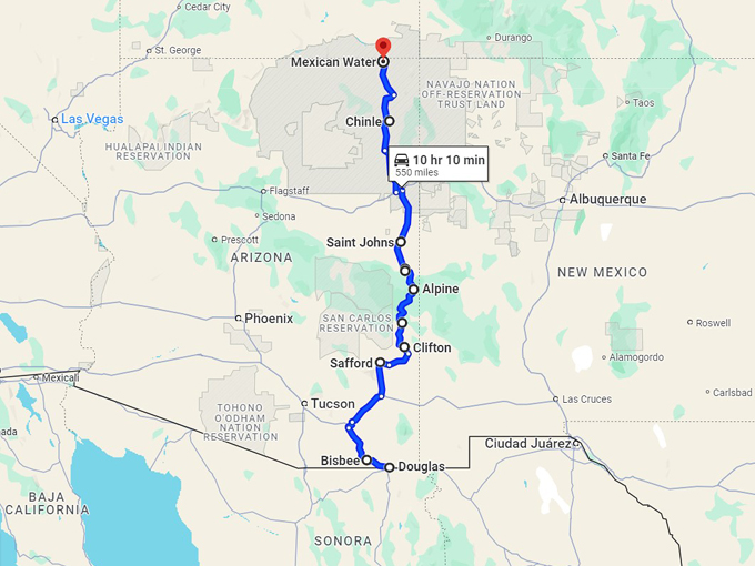 arizona picturesque drive 11 map