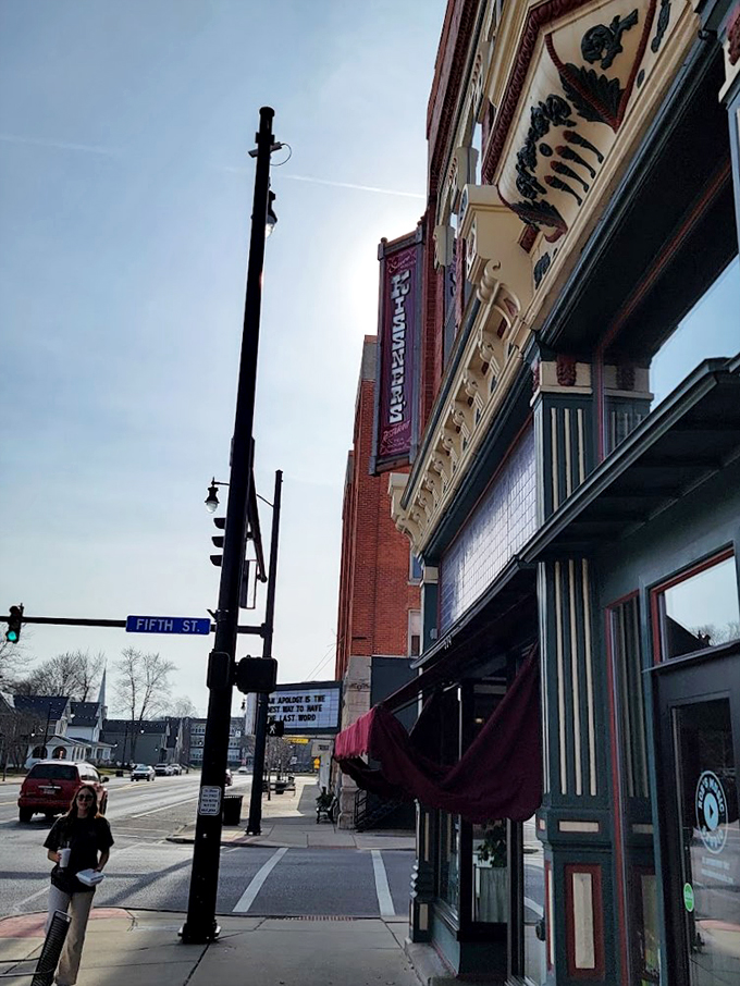 Step into a time machine! Kissner's brick facade whispers tales of bygone eras, while its ornate bay window winks at passersby, promising delicious secrets within.