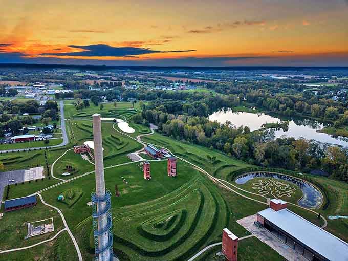 Ariel-Foundation Park: Where industrial ghosts dance with natural beauty, creating a 250-acre masterpiece of transformation in the heart of Ohio.