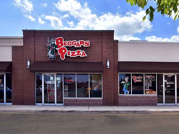 That cheerful exterior might look unassuming, but behind those doors lies some of the best deep dish pizza Illinois has to offer.