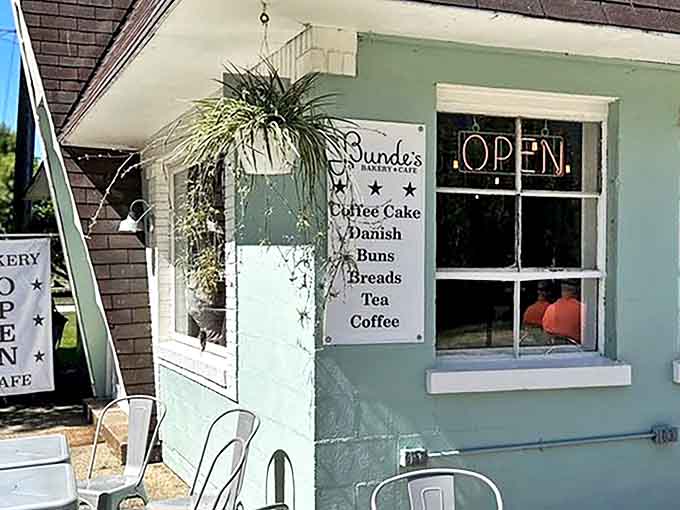 A mint-green haven of baking magic beckons with its simple charm &ndash; Bunde's exterior promises authentic delights within.