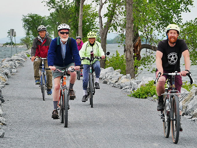 The Burlington Greenway stretches along Lake Champlain, offering cyclists and walkers front-row seats to Vermont's most spectacular waterfront views.