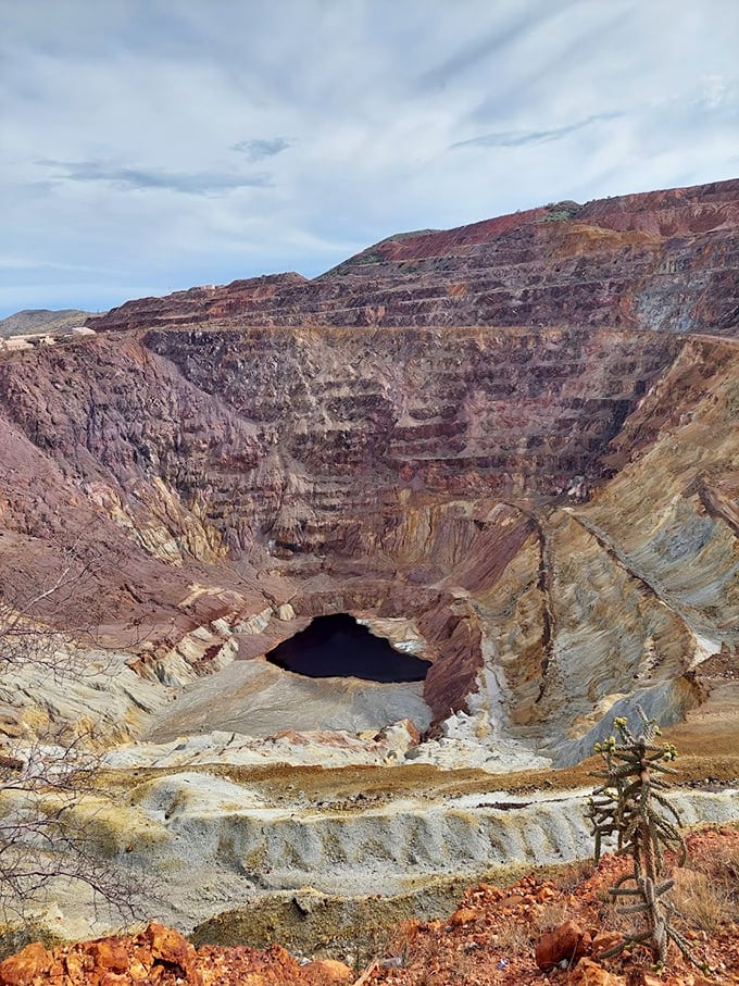 Nature's grand canyon of copper: This massive open-pit mine is like the Grand Canyon's industrious cousin, minus the gift shops and donkey rides.