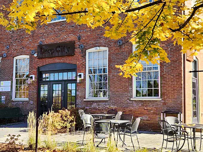 Rustic brick charm meets culinary magic under a canopy of golden maple leaves. Vermont's best-kept secret beckons.