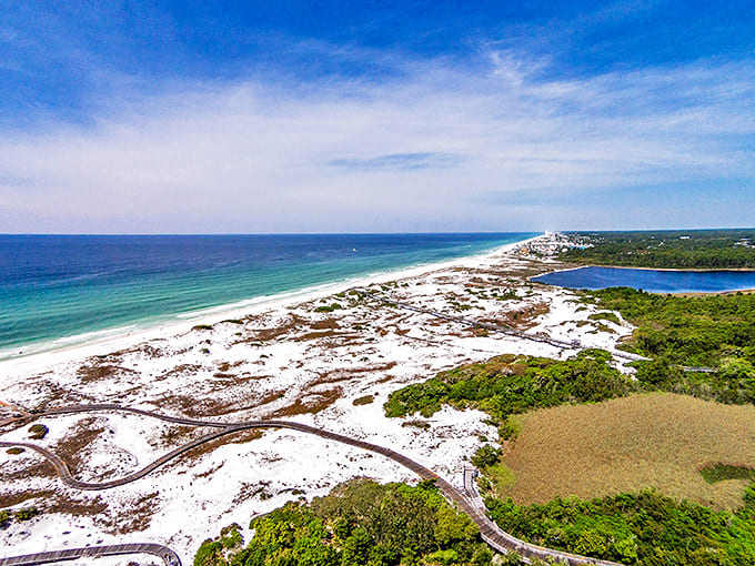 Where emerald waters meet pristine white sands, Deer Lake State Park offers a breathtaking escape from Florida's typical tourist haunts.