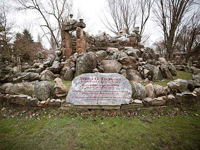 The entrance to the Temple of Tolerance announces itself with the subtlety of a geological avalanche, setting the tone for the rocky road ahead.