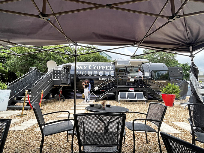 Welcome aboard Miami's most unique caf&eacute;, where a retired Delta plane serves up first-class dining without the turbulence.