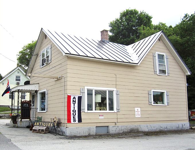 Exterior: The unassuming facade of Vintage Revival belies the wonderland of treasures within. Like finding a portal to the past on a regular Vermont street.
