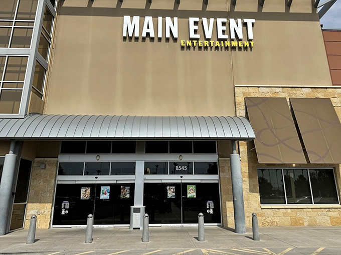 Welcome to the mothership of fun! Main Event's facade promises a world of entertainment that will make your inner child do backflips.