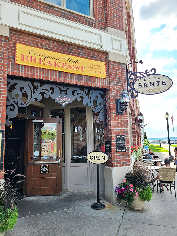 Step into a slice of Europe in Michigan! Cafe Santé's charming facade promises a culinary adventure that will make your taste buds sing.