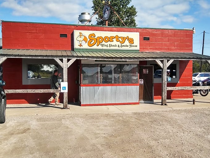Welcome to flavor town! Sporty's Wing Shack & Smoke House stands proud, a red-bricked beacon of deliciousness in Pinconning.