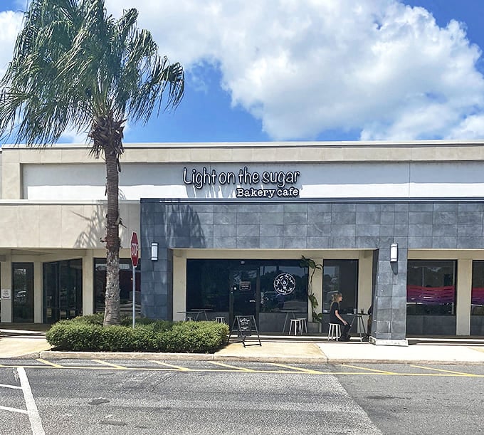 A classic storefront that promises sweet treasures within &ndash; Brown Bear Bakery's elegant exterior stands proudly on Cincinnati's Vine Street.