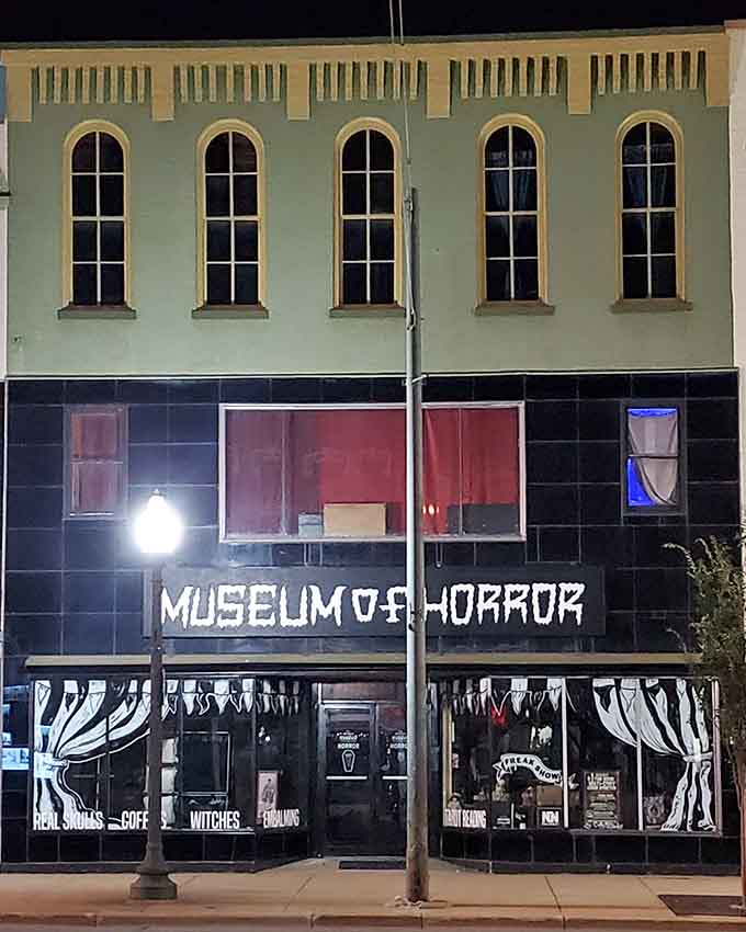 The Michigan Museum of Horror's exterior looks like it's been waiting for you, probably plotting something delightfully sinister.