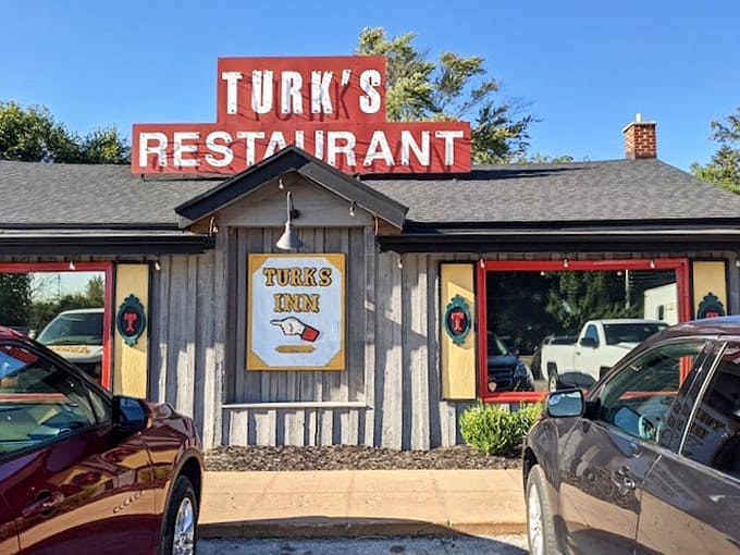 That classic sign and packed parking lot tell you everything: serious food happens here, no fancy facade required.