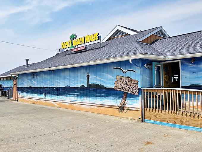 Inside, the warm wood tones and tropical ceiling create that perfect "I'm officially on vacation" vibe, even if you're just on lunch break.