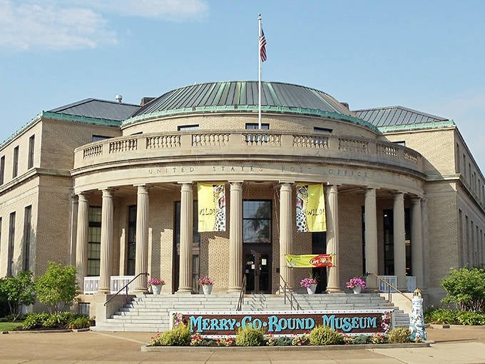The stately former post office building now houses whimsy instead of mail, proving government architecture can have a second act that's way more fun.