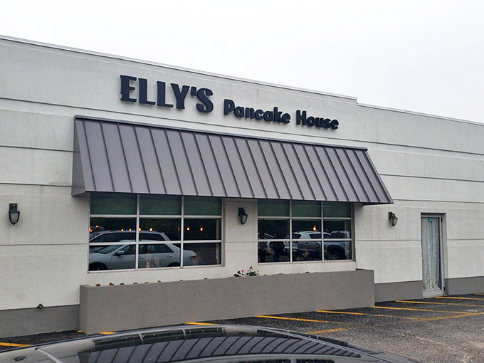 Exterior: The unassuming facade of Elly's Pancake House belies the breakfast wonderland waiting inside, where pancake dreams come true daily.