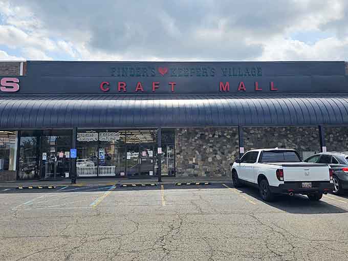 The unassuming exterior of Finders Keepers Village Craft Mall hides a treasure trove within &ndash; like a book you can't judge by its cover.