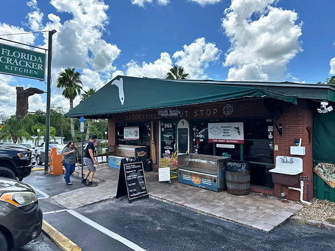 Where rustic charm meets culinary magic in Brooksville. This unassuming exterior houses some of Florida's most crave-worthy Southern comfort food.