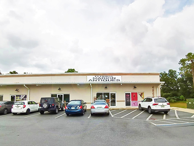 The unassuming exterior hides a wonderland of vintage treasures that would make any collector's heart skip a beat.