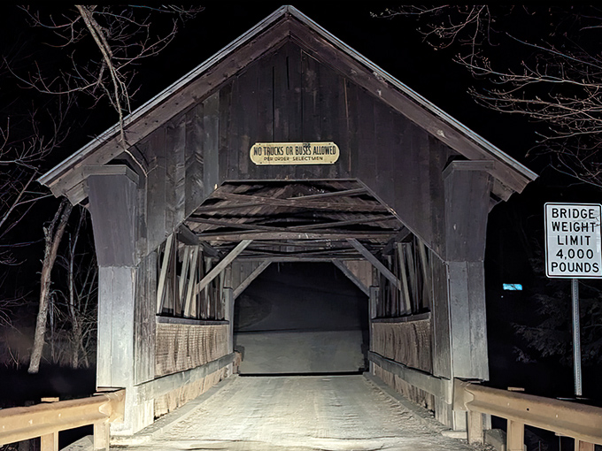 Moonlight transforms Gold Brook Bridge into a portal between worlds, where Emily's legend comes alive in the darkness.