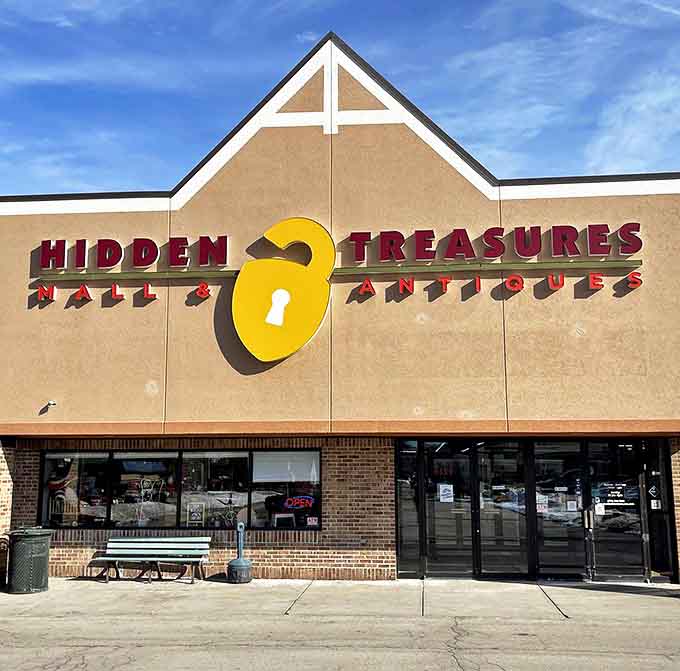 The unmistakable yellow padlock logo welcomes treasure hunters to this sprawling wonderland of nostalgia in Loves Park.